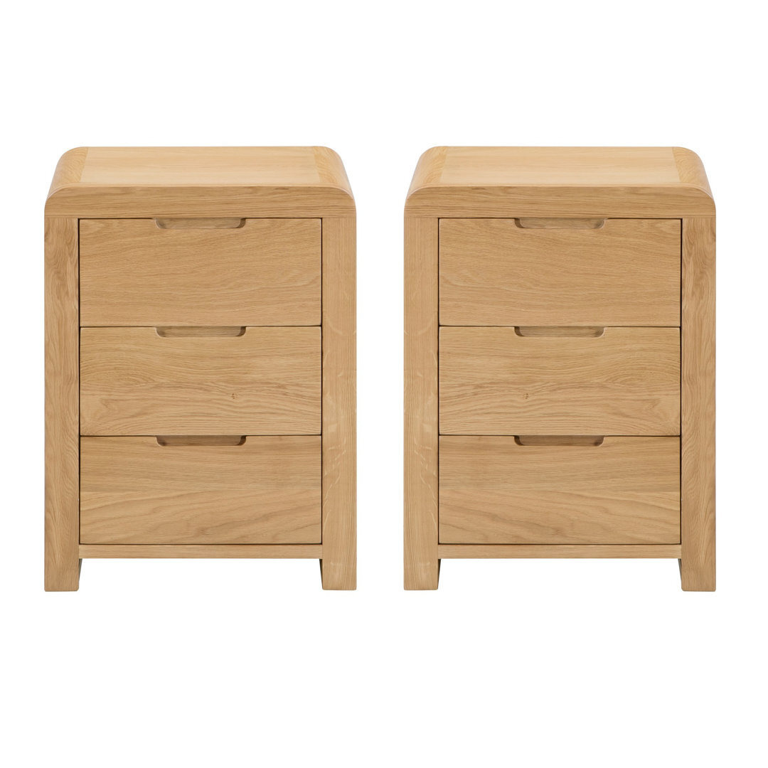 Curve Solid Wood Bedside Table by Wayfair | ufurnish.com