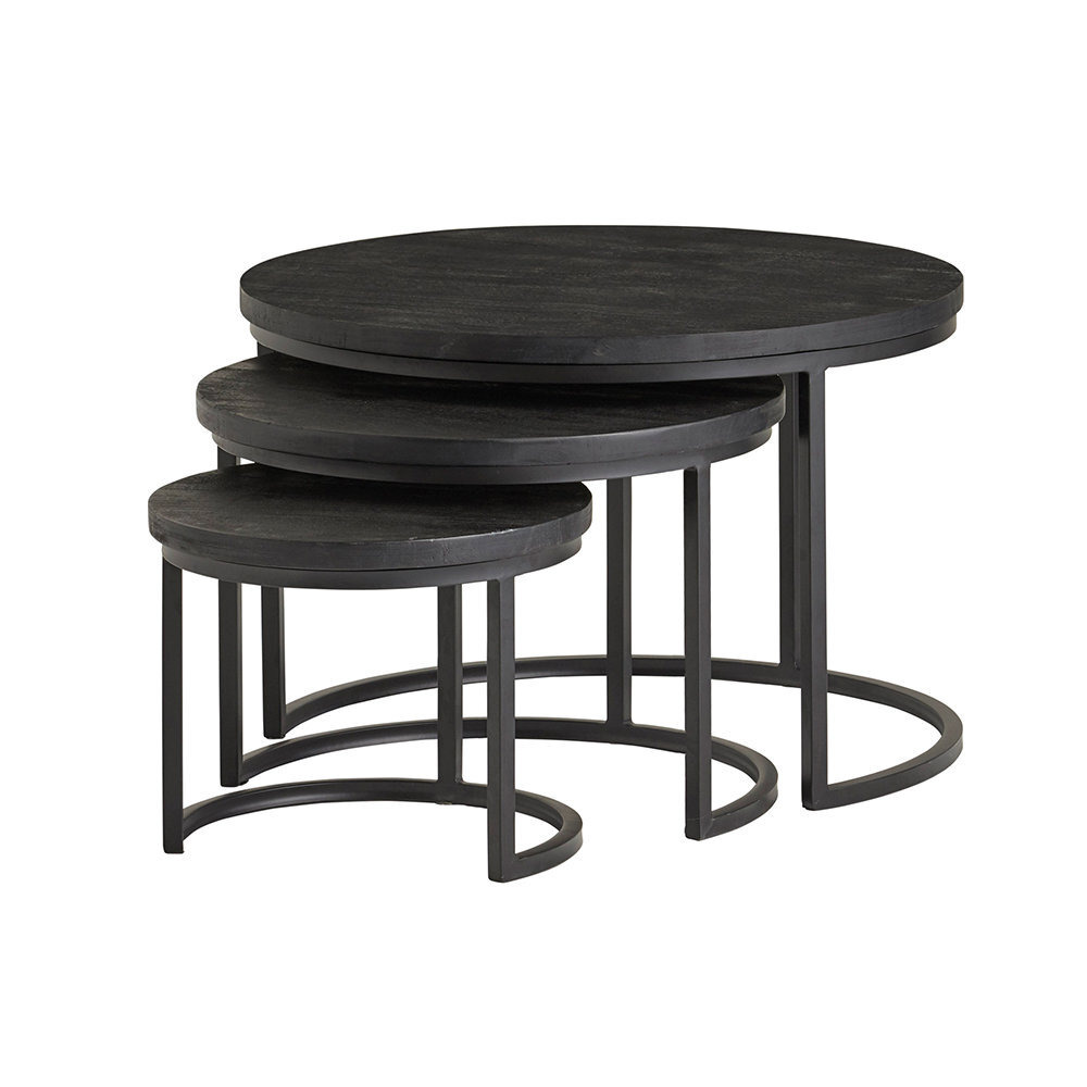 Cedarcliffe Black Enzo Coffee Table, Set Of 3 by Wayfair | ufurnish.com