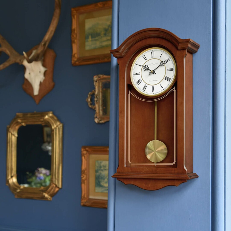 Walnut Wood Pendulum Wall Clock by Wayfair | ufurnish.com