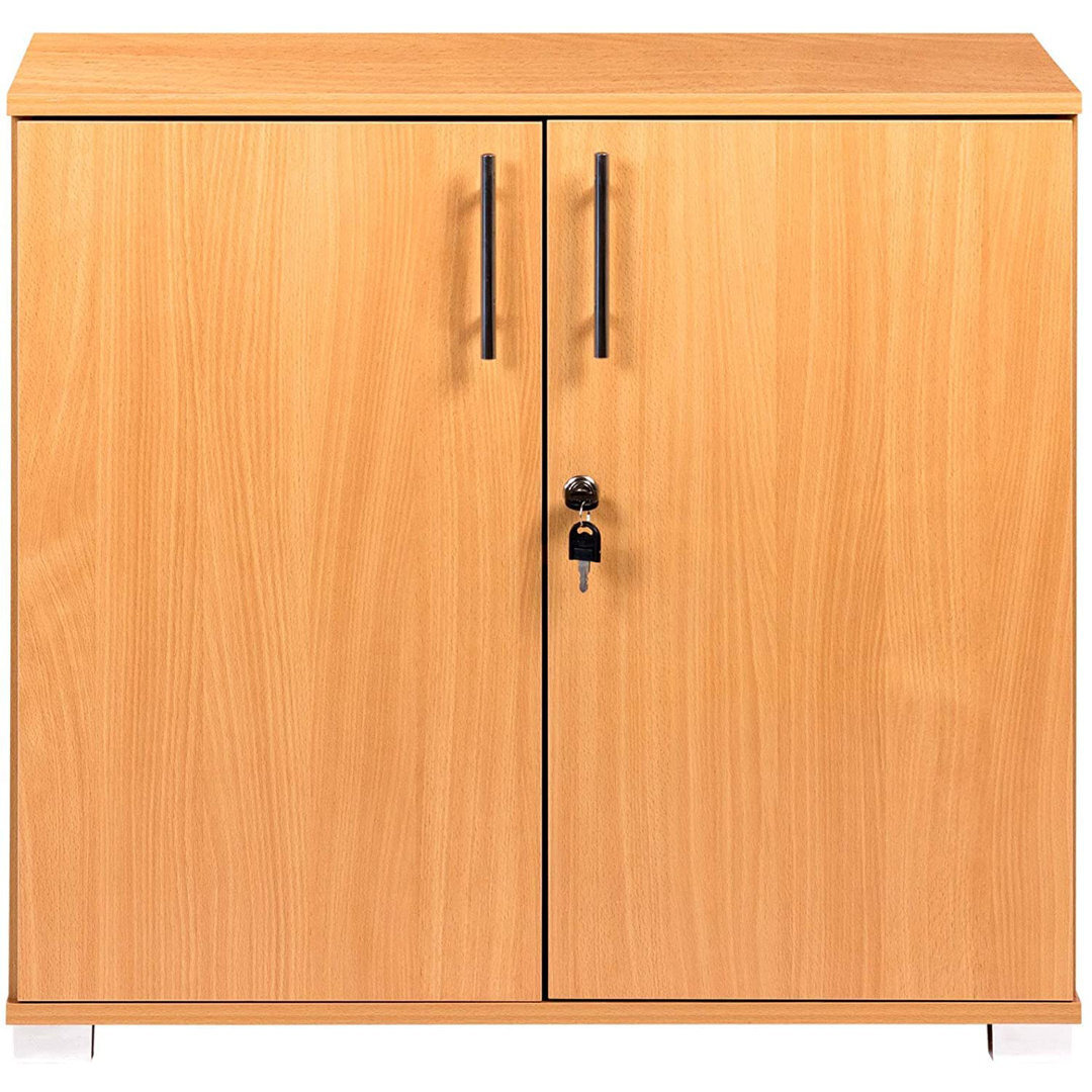 Office Storage Cupboard Desk Height 2 Door Bookcase With Lock 75Cm Tall ...