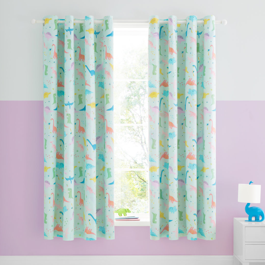 Dinosaur Friends Reversible Curtains by Wayfair | ufurnish.com