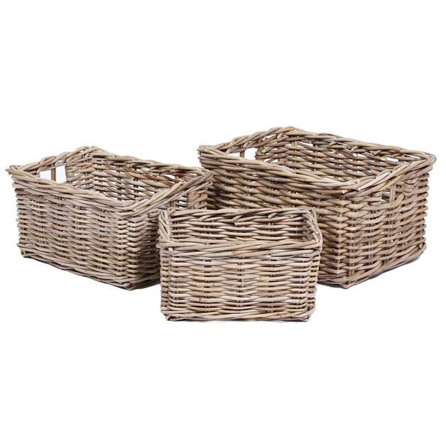 Storage Rectangular Wicker Log Carrier with Integral Handles by Wayfair ...