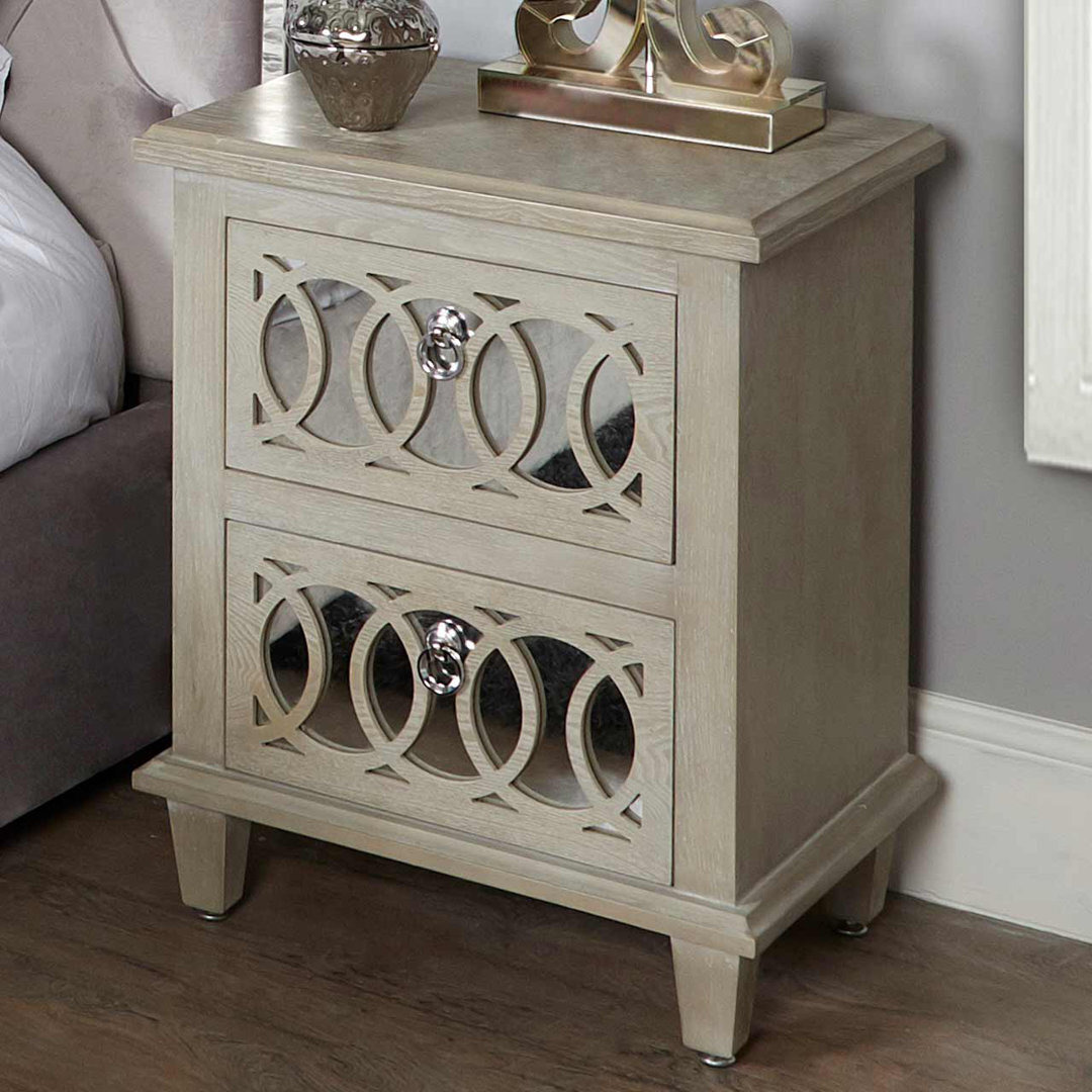 2 Drawers Bedside Table for Bedroom Furniture, 66cm Nightstand Storage ...
