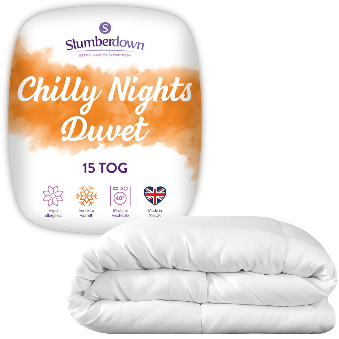 Slumberdown Chilly Nights 15 Tog Duvet, 2 Super Support Pillows by ...