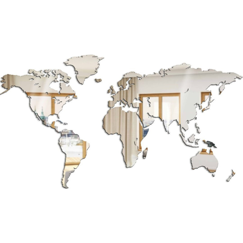 World map - 190x105 - World map - mirror wall decoration by Wayfair ...