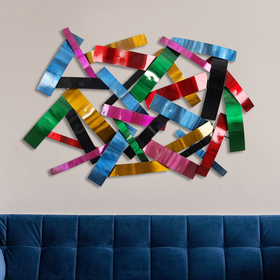Coloured Bands Composition Metal Painting Wall Décor by Wayfair ...