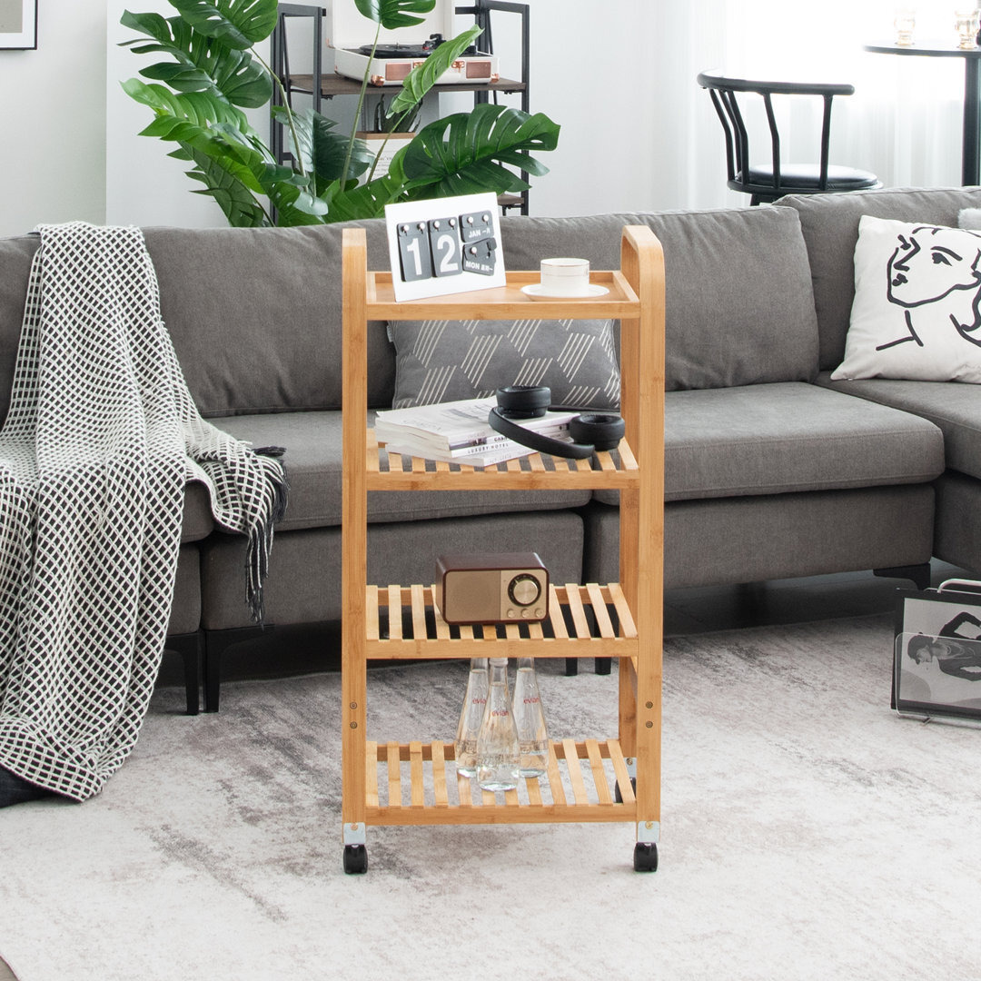 Acquanetta 48 Cm Solid Wood Kitchen Trolley with Locking Wheels by ...