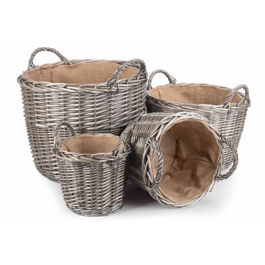 Jagger 4 Piece Wicker Lined Log Basket Set by Wayfair | ufurnish.com