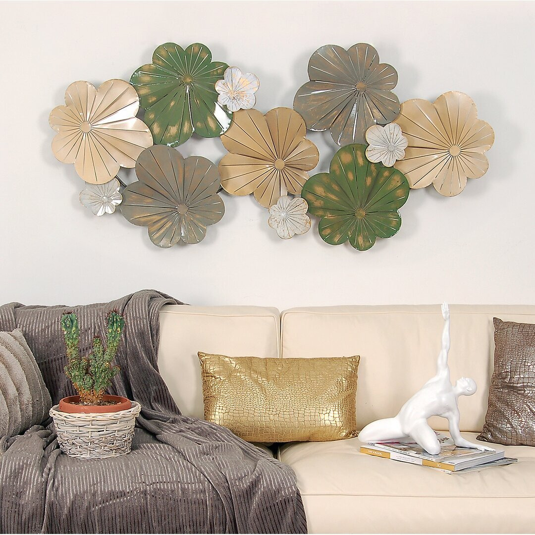 Stylized Leaves Composition Metal Painting Wall Décor by Wayfair ...