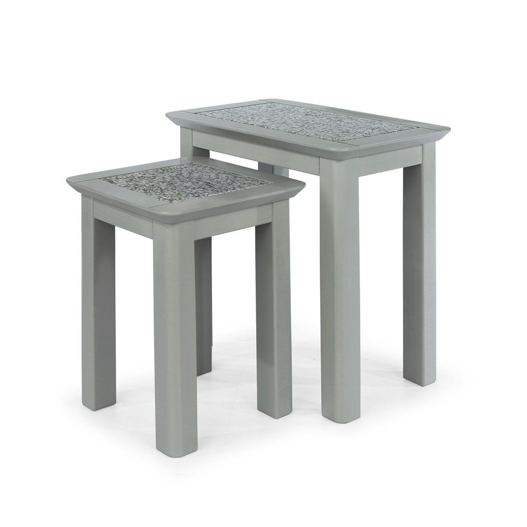 Arnott Nest of 2 Table with Stone Top Inserts by Wayfair | ufurnish.com