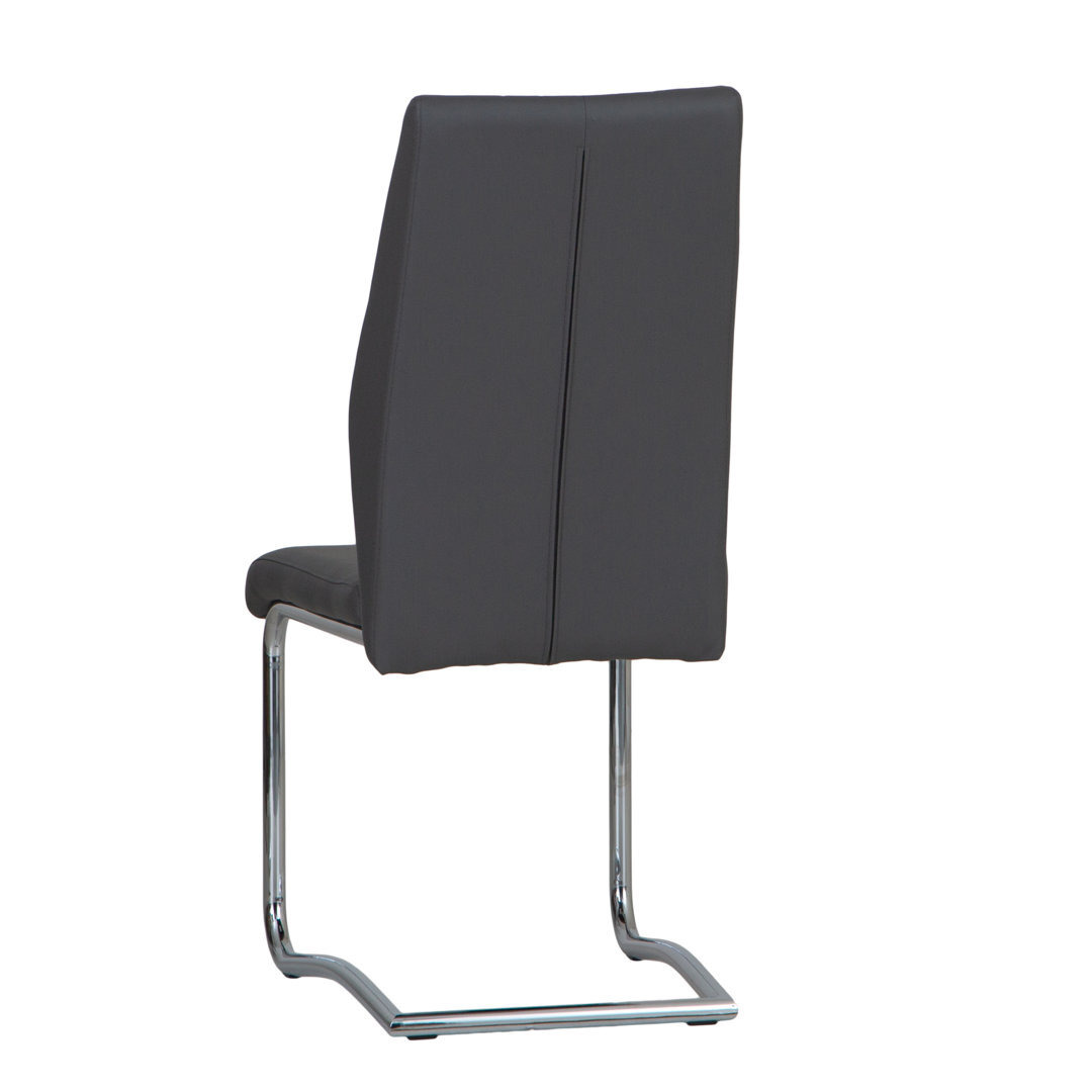 Dark Grey Faux Leather Cantilever Dining Chair (Set Of 2) by Wayfair ...