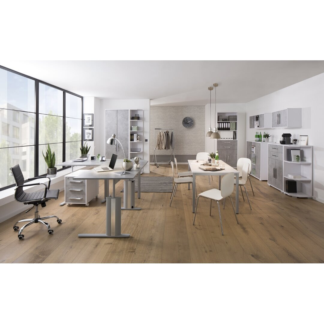 Burmeister 8 Piece L-Shape Computer Desk Office Set with Hutch by ...