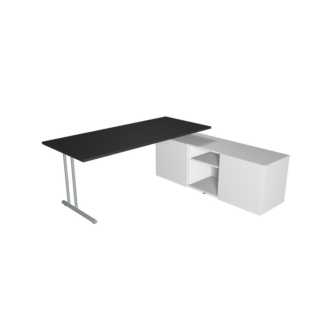 Dave Complete Workstation L-Shape Executive Desk by Wayfair | ufurnish.com