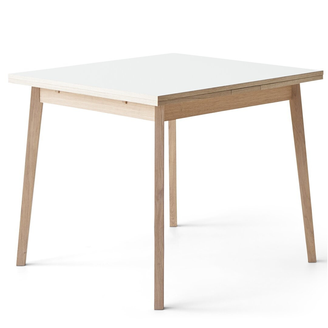 Single Extendable Dining Table with Solid Wood Legs 90x90/164 cm by ...
