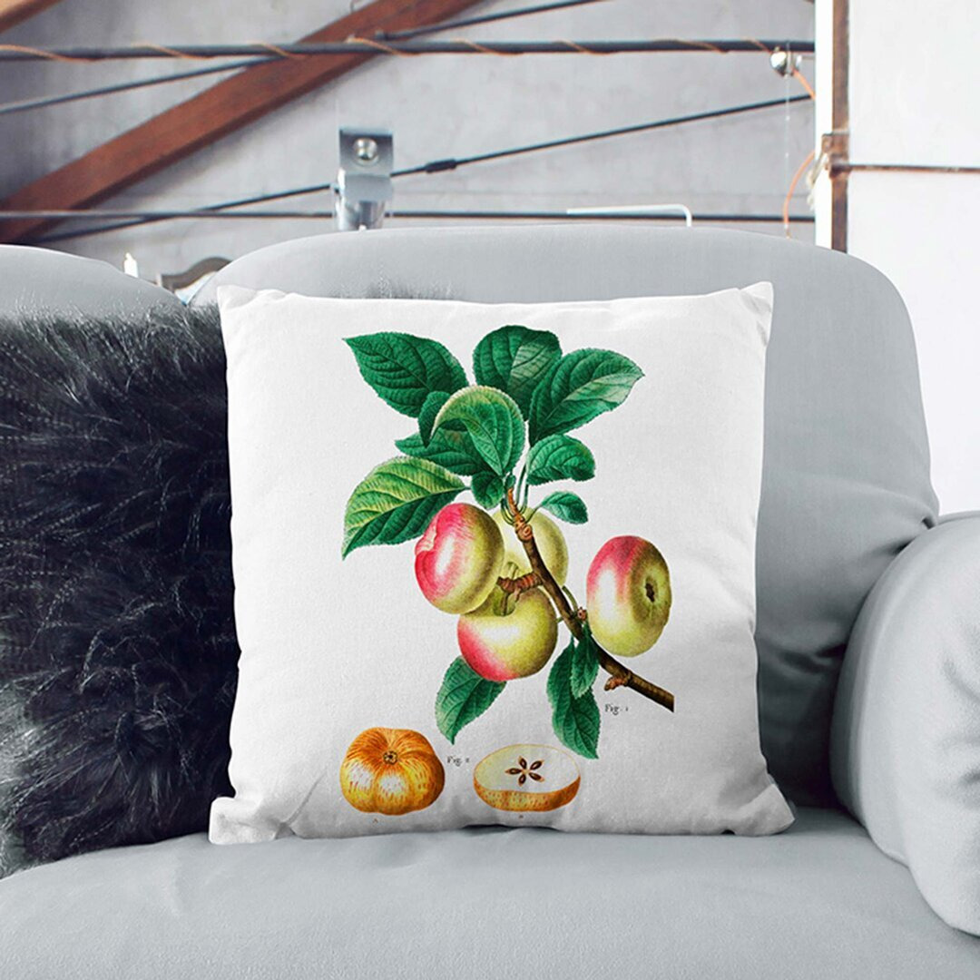 Apple Tree Branch by Pierre-Joseph Redoute Cushion with Filling by ...