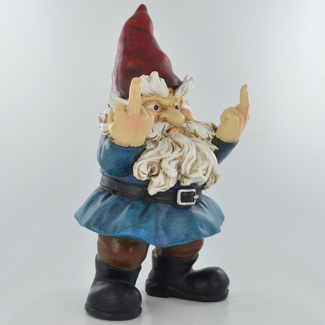 Rude 2 Fingered Gnome Garden Ornament by Wayfair | ufurnish.com