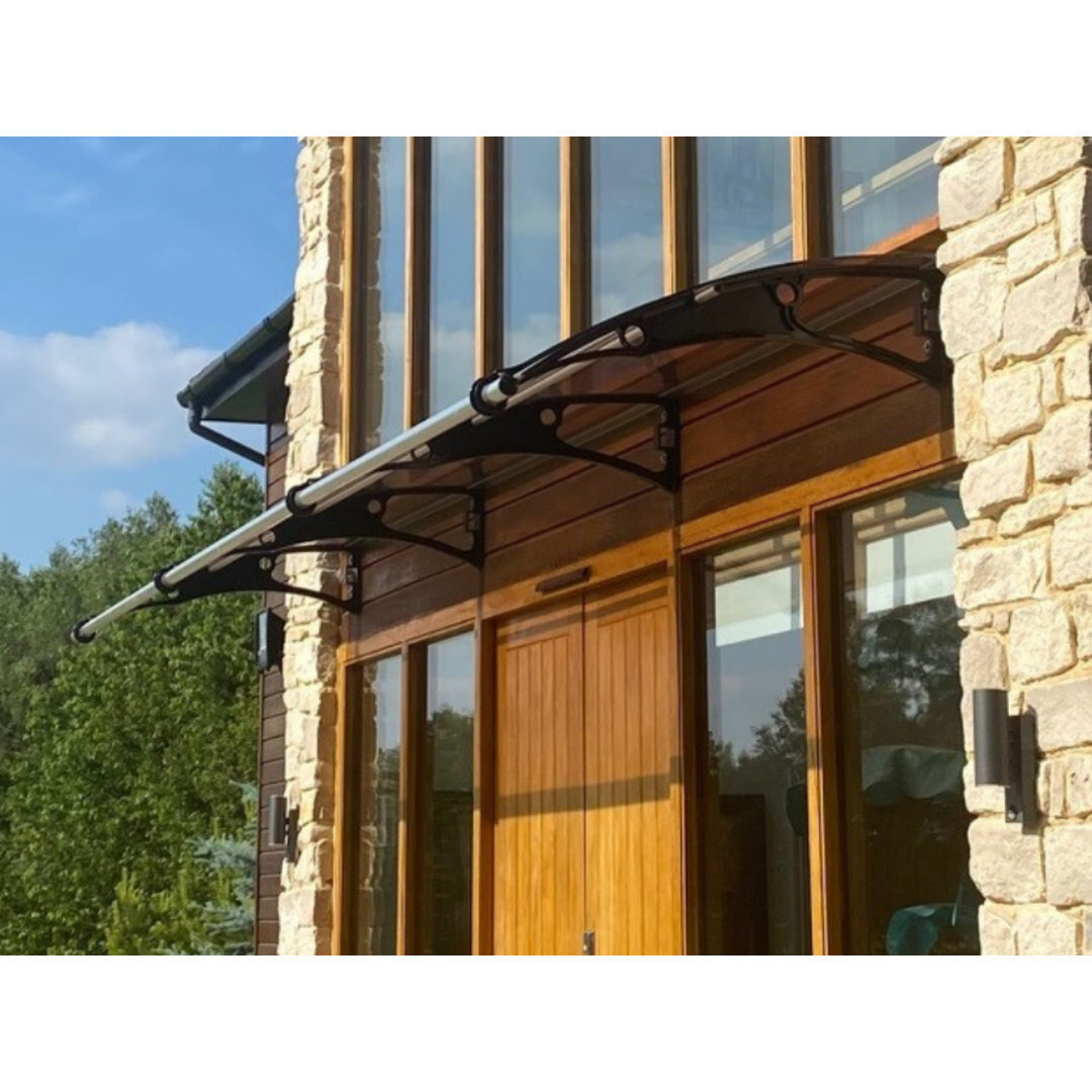 Meridianville 4m W x 1m D Door Canopy Black-Bracket Bronze-Sheet by ...
