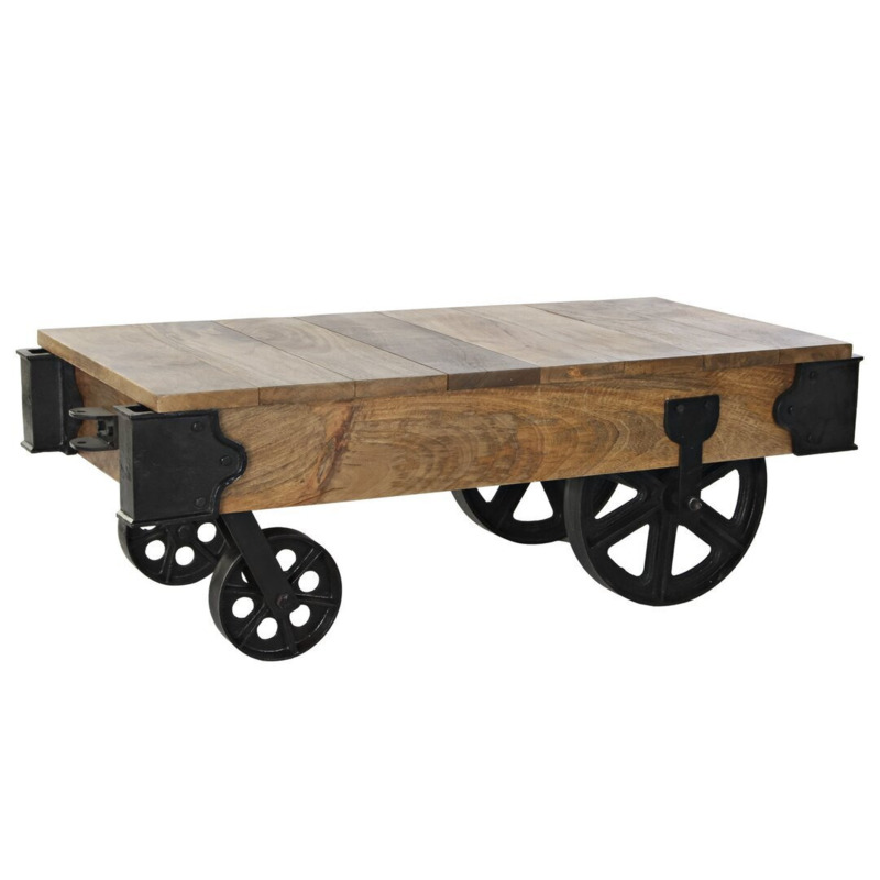 Kalie Solid Wood Wheel Coffee Table by Wayfair | ufurnish.com
