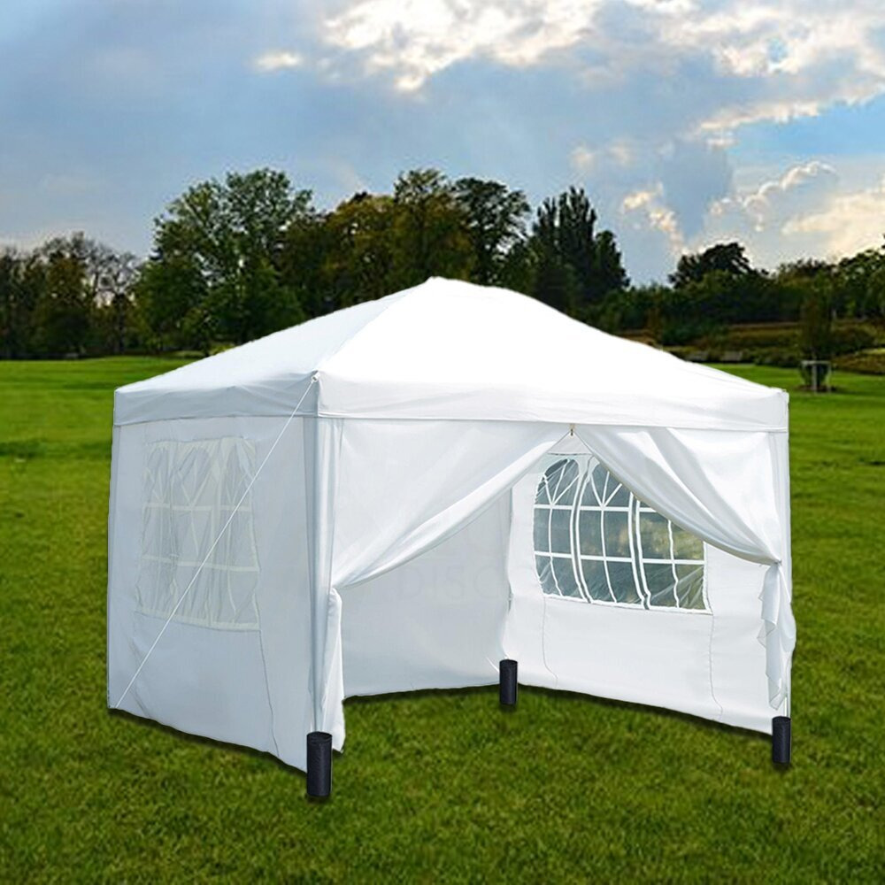 Pop up Gazebo 3m x 3m with Sides 2 Wind Bars 4 Weight Bags by Wayfair ...