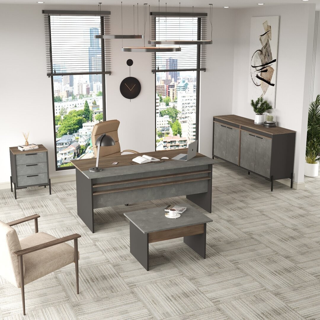 Edene 4 Piece Rectangular Executive Desk Office Set by Wayfair ...