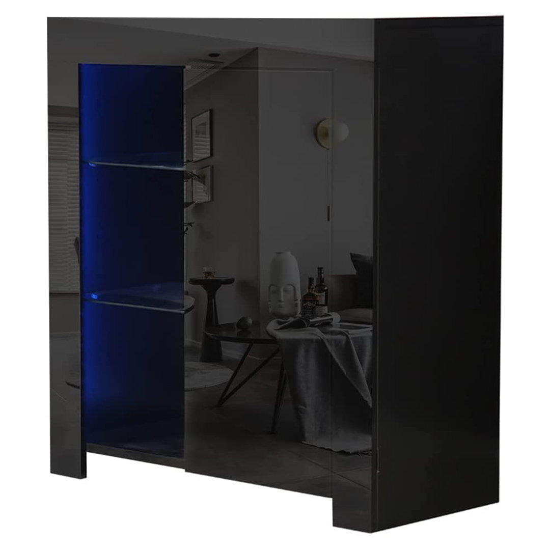 High Gloss Sideboard, LED Sideboard Cabinet, Modern Living Room ...