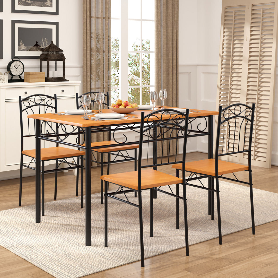 5 Piece Dining Table Set For 4 Person, Kitchen Table And 4 Chairs With ...