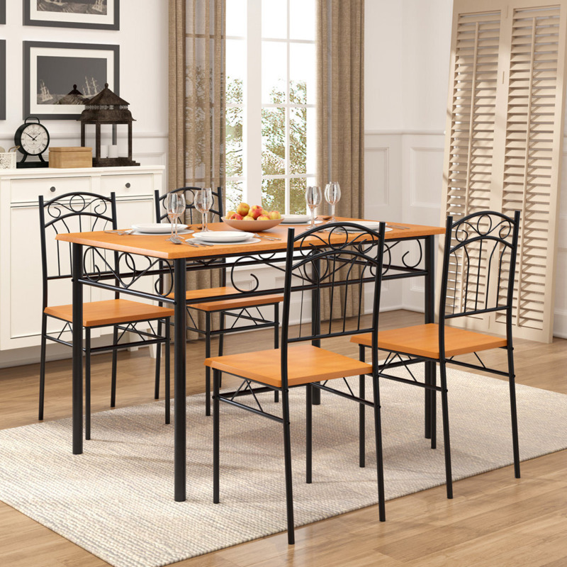 5 Piece Dining Table Set For 4 Person, Kitchen Table And 4 Chairs With ...