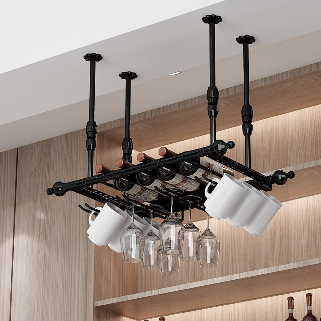 Wine Glass Holder, Ceiling Wine Rack, Wine Glass Rack, Rustic ...