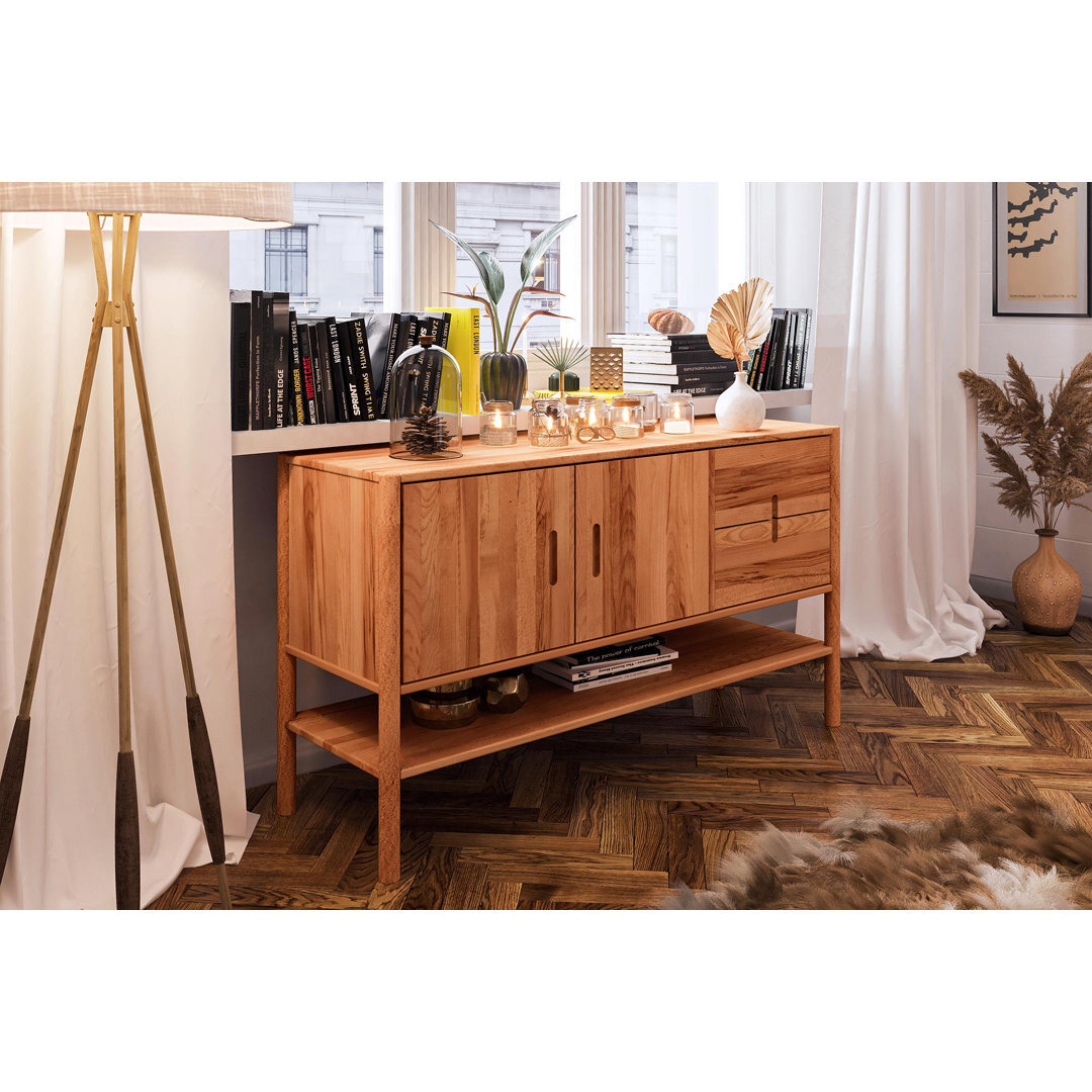 Ethaniel 2 Drawer 142Cm W Solid Wood Combi Chest by Wayfair | ufurnish.com