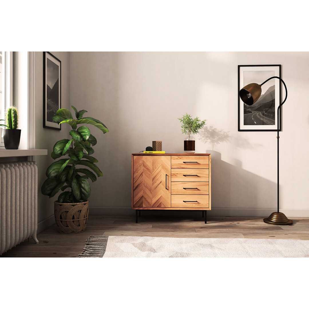 Beton 4 Drawer 97Cm W Solid Wood Combi Chest by Wayfair | ufurnish.com