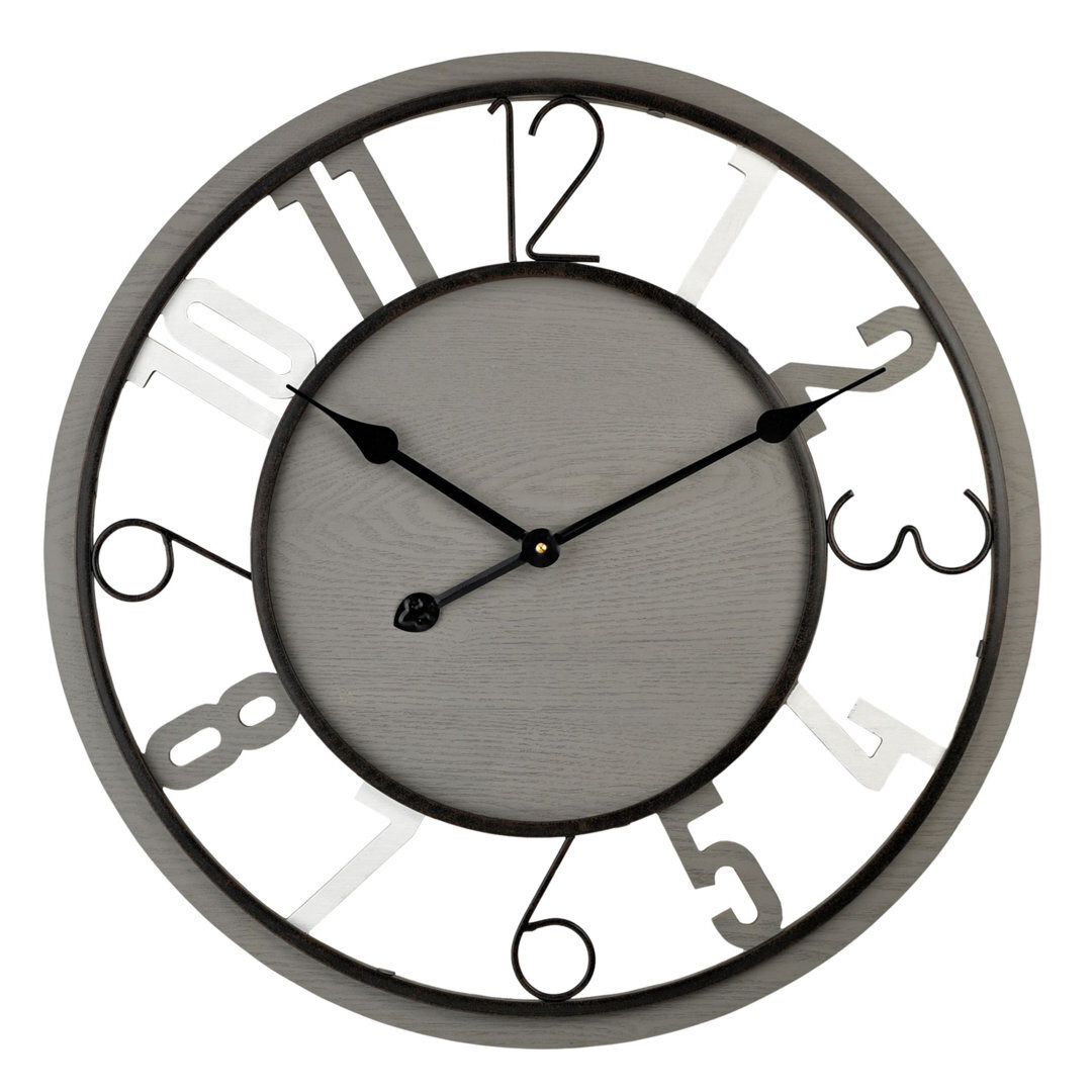 Borough Wharf Wood & Metal Grey Wall Clock 60Cm by Wayfair | ufurnish.com