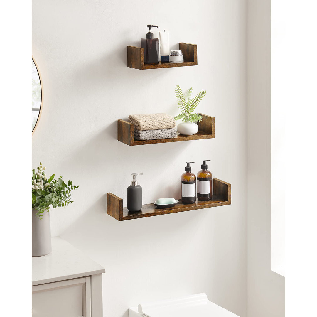 Floating Shelf Set Of 3, Wall Shelves, 30/45/60 Cm, Decorative Shelves ...