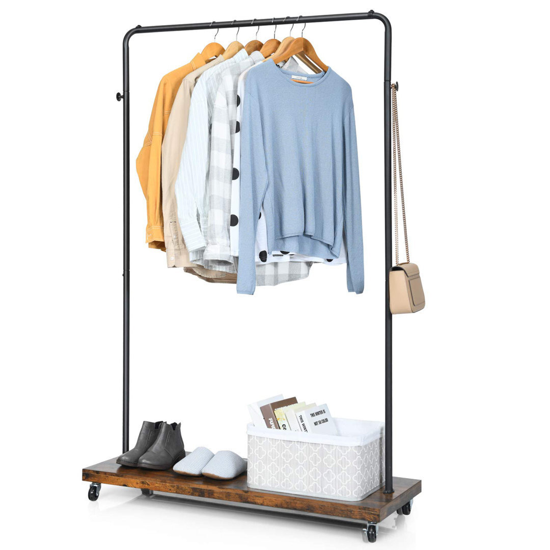 Clothes Rail Garment Rack, Rolling Metal Clothes Rack Stand With Single ...