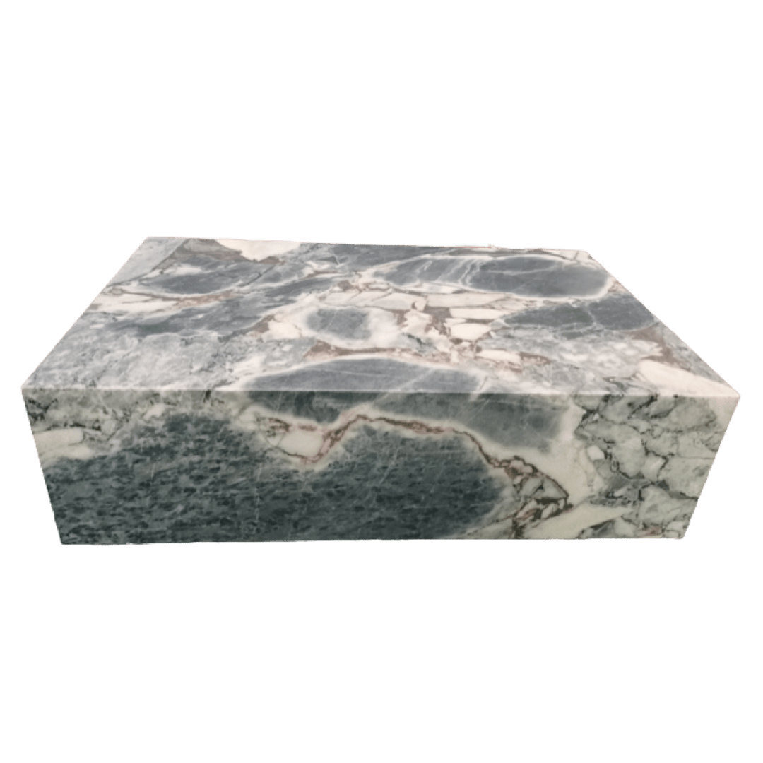 Genuine Marble Block Coffee Table - Galaxy Blue Marble by Wayfair ...
