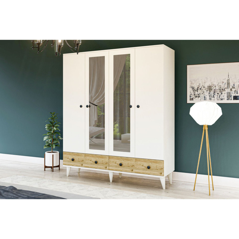 Joleen 4 Door Manufactured Wood Wardrobe by Wayfair | ufurnish.com