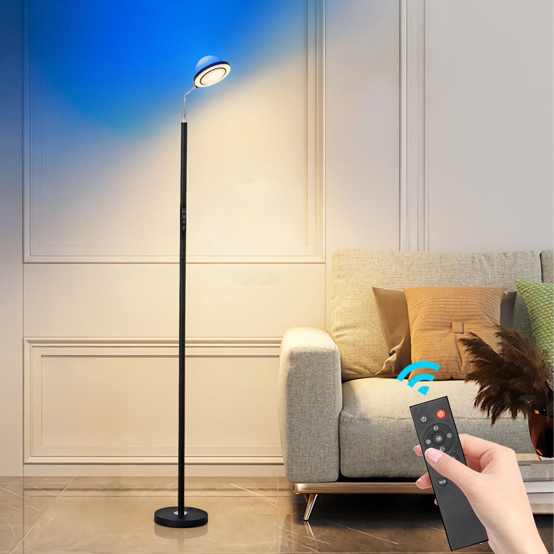 Clayne 174cm Black RGB LED Reading Floor Lamp by Wayfair | ufurnish.com