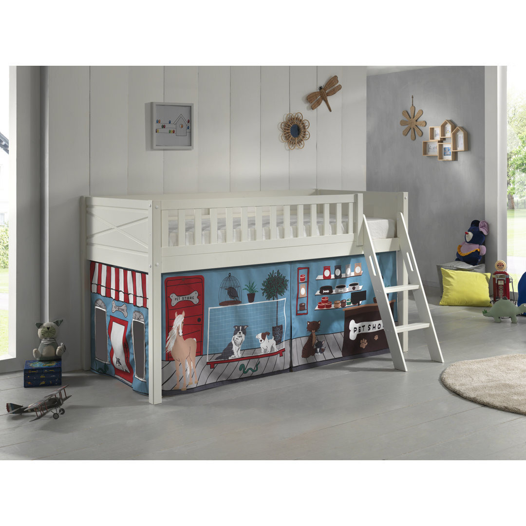 European Single (90 x 200cm) Bed Frames Mid Sleeper Loft Bed by Vipack ...