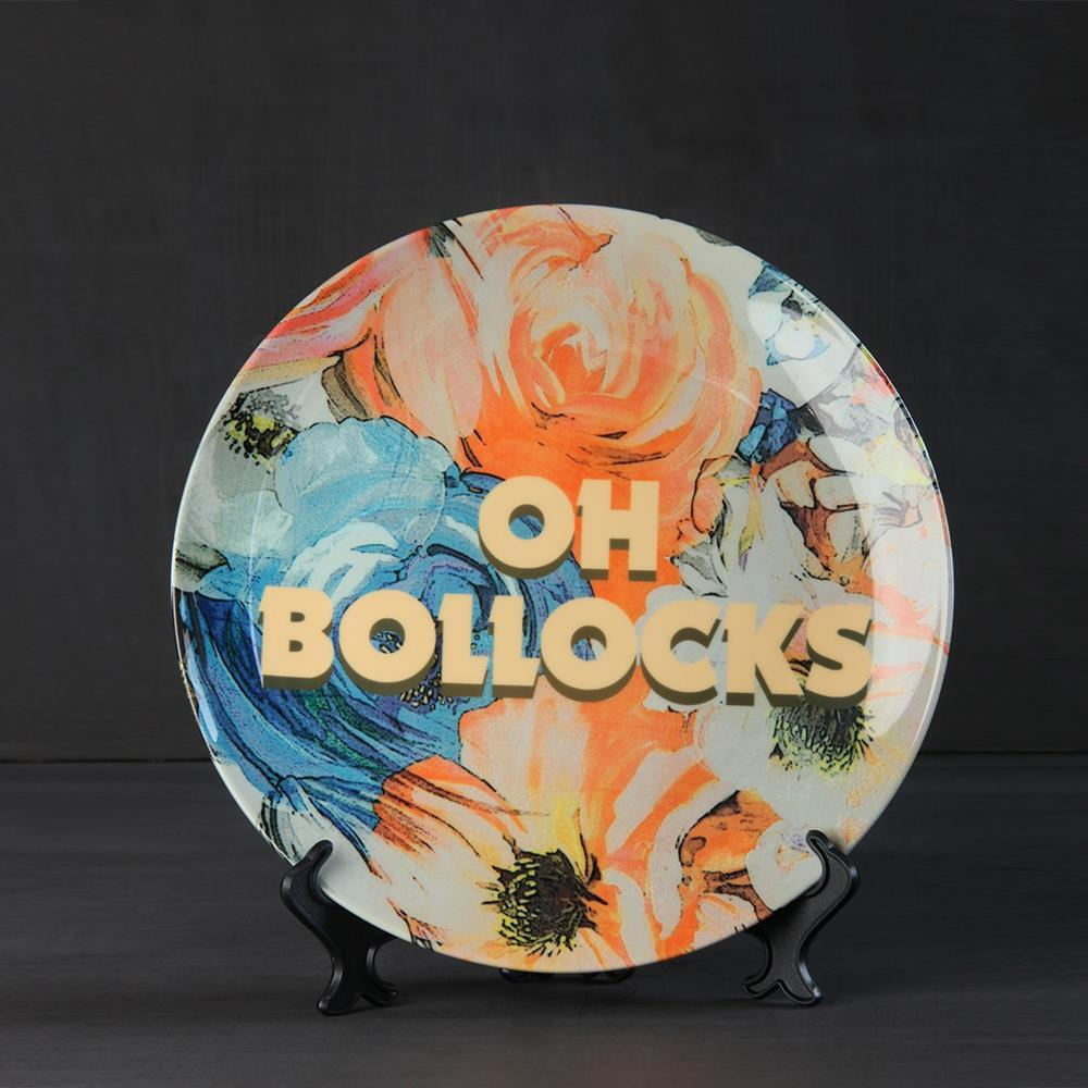 Oh Bollocks Dinner Plate - Floral Design - Where Saints Go by Where ...