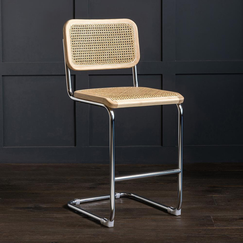 Cesca Inspired Bar Stool - Natural Seat - Chrome Frame - Where Saints ...