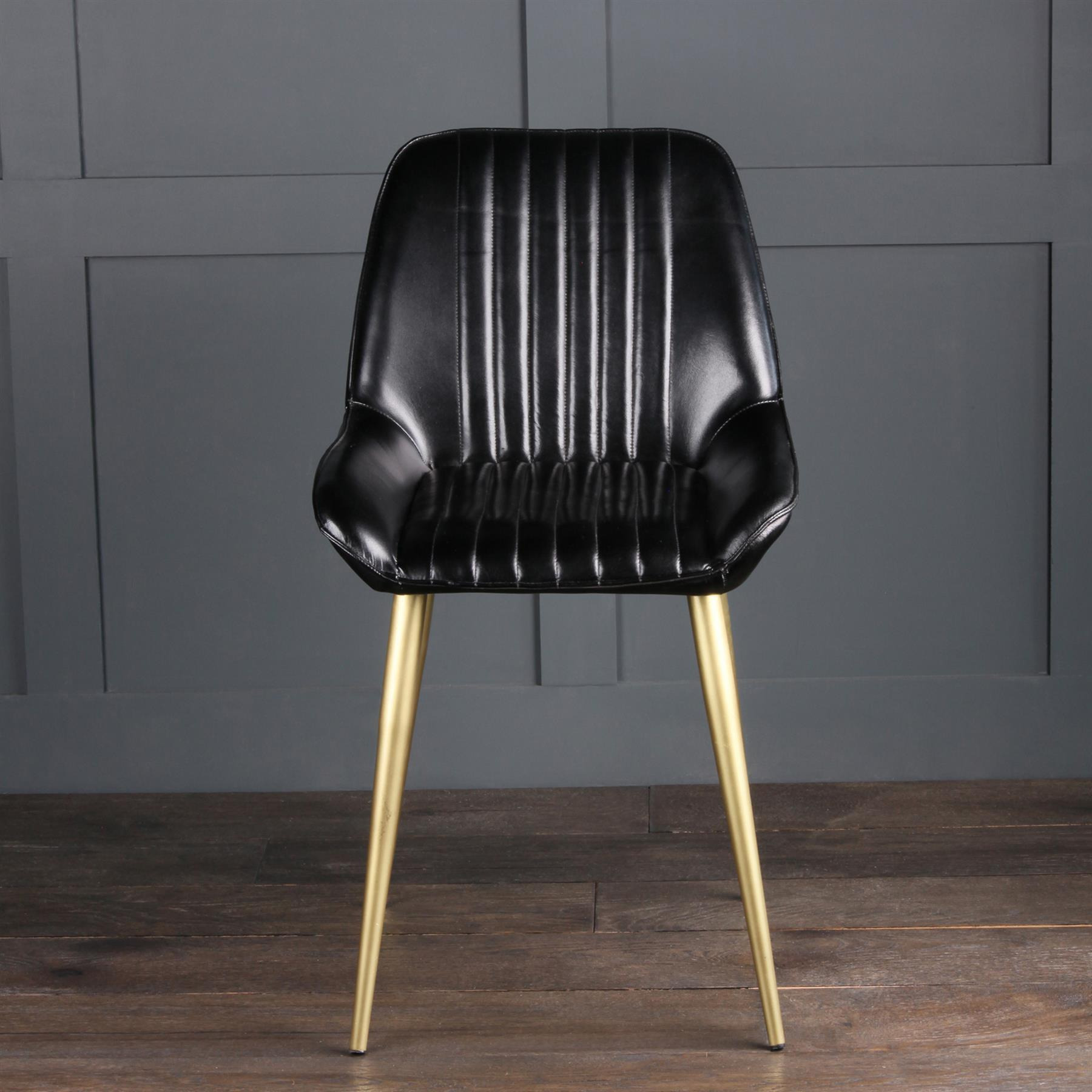 Brooklyn Dining Chair - Black Seat - Gold Base - Where Saints Go ...