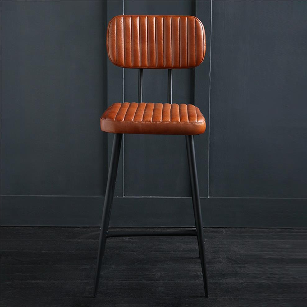 Memphis Kitchen Stool - Tan Seat - Black Base - 66 - Where Saints Go by ...