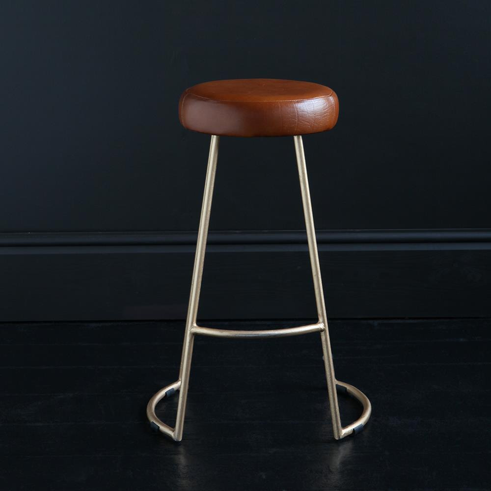 Tapas Bar Stool - Tan Seat - Gold Base - 69 - Where Saints Go by Where ...