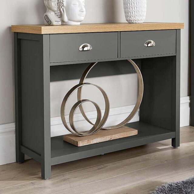 Home Source Avon 2 Drawer Single Shelf Graphite Console Table by wilko ...