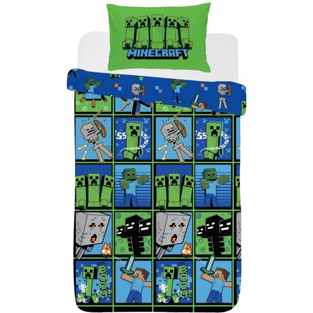 Minecraft Jump in Line Duvet Set Green by Wilko | ufurnish.com