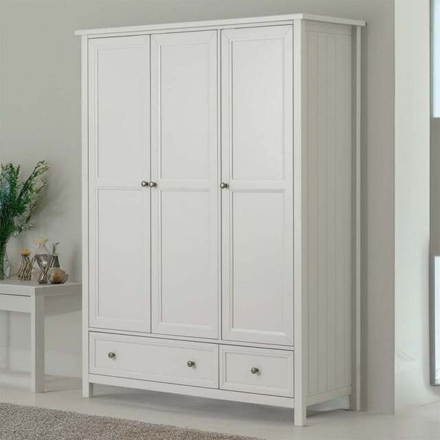 Julian Bowen Maine 3 Door 2 Drawer Dove Grey Combination Wardrobe ...