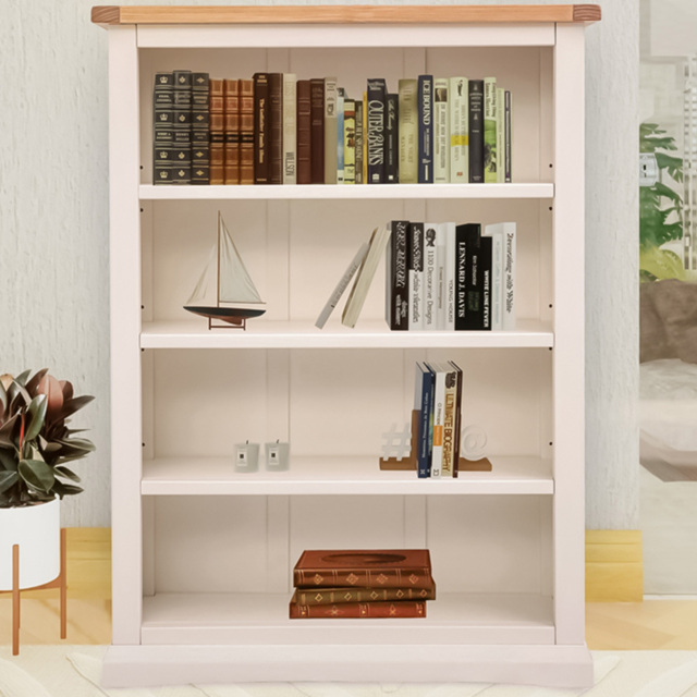 Castelli 4 Shelf Off White Wide Bookcase by Wilko | ufurnish.com
