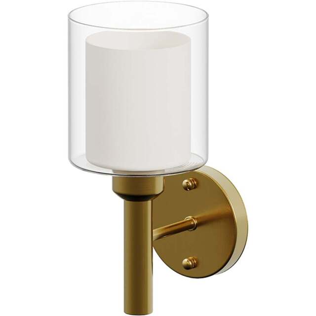 Living and Home Double Layered Glass Shade Gold E27 Wall Lamp - Size ...