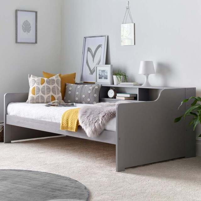 Tyler Single Grey Guest Bed by Wilko | ufurnish.com
