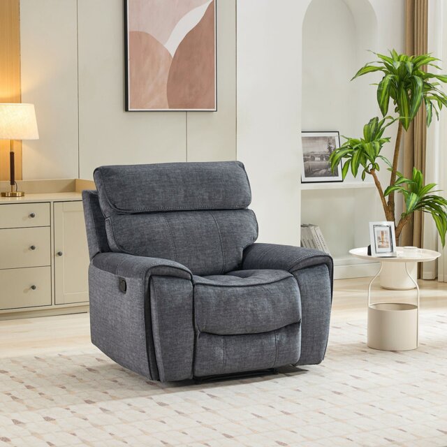 Cancun Recliner Chair - Grey by Wilko | ufurnish.com