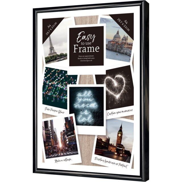 Easy Poster Frame - Black / A4 by Wilko | ufurnish.com